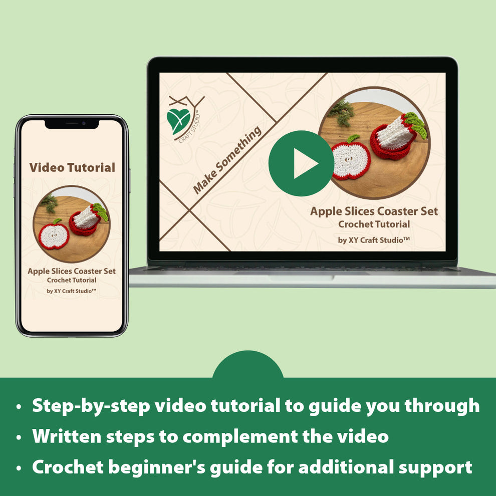 Apple Slices Coaster Set Crochet Kit – XY Craft Studio